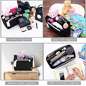 ZTUJO Purse Organizer, Felt Bag Organizer Purse Organizer Insert For Speedy, Neverfull, Graceful, Neverfull,Tote, Handbag,Shaper (Medium, Black)