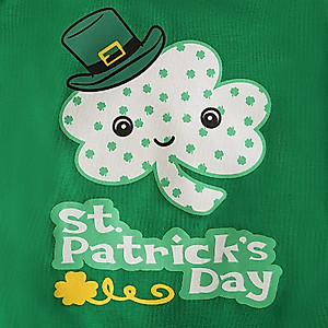 Toddler Girl St Patricks Day Outfits Shamrock Saint Patrick's Day Ruffle Dress Top T-Shirt+Clover Flared Pants Clothes Set (St Patrick, 3-4T)