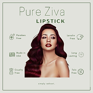 Pure Ziva Simply Mauve Pink Rose Satin Creamy Shine Ballerina Lipstick Color Moisturizing Paraben Free, No Animal Testing & Cruelty Free Lip Makeup Color