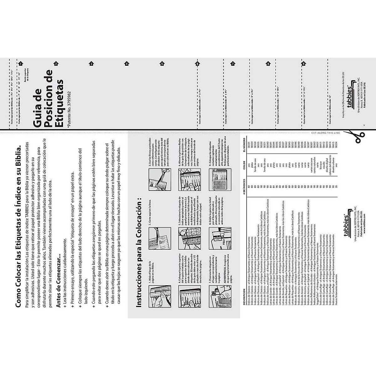 tabbies Rainbow Spanish Catholic Bible Indexing Tabs, Old & New Testaments Plus Catholic Books, 90 Multi-Colored Tabs Inc. 71 Books & 19 Ref. (58347)