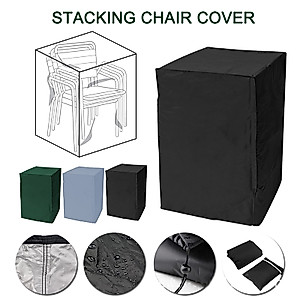 LONONE Outdoor Stackable Patio Furniture Seat Cover, Patio Waterproof and Dustproof Chair Cover, Durable Furniture Chair Cover,Green