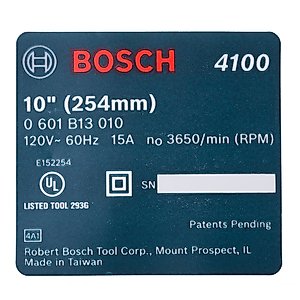 Bosch Parts 2610950039 Nameplate