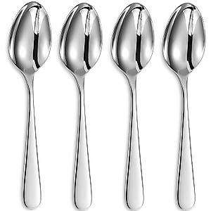 KEAWELL Premium Louise Spoons Set, Set of 4, 18/10 Stainless Steel, Exceptional mirror finish, Dishwasher Safe (7.7" Dinner Spoon)