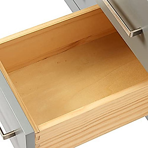 ARIEL 37" Grey Bathroom Vanity with 1.5" Edge Italian Carrara Marble Countertop & Backsplash, Left Oval Sink, 2 Soft Closing Doors, 5 Full Extension Dovetail Drawers, Brushed Nickel