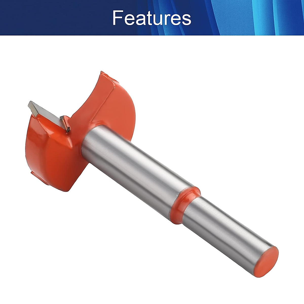 Hegebeck Forstner Drill Bits 1.5" Woodworking Hole Saw Boring Drill Bits Carbide Wood Drilling Cutter with 3/8inch Round Handle for Wood Plastic Plywood