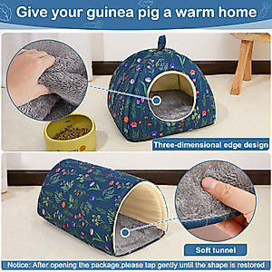 Glittme Guinea Pig Hideout, Soft Guinea Pig Bed and Tunnel, 2 Pack Washable Guinea Pig Tunnel with House Guinea Pig Accessories for Hamster, Rabbit, Bunny, Small Animal