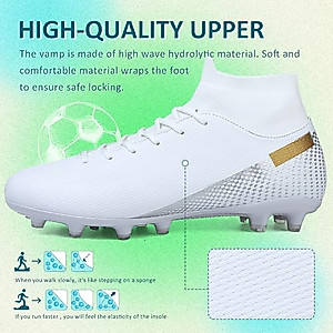 Soccer Cleats Mens Football Cleats Women Tacos de Futbol para Hombre Soccer Shoes for Big Boy Tacos de Futbol Zapatos de Futbol para Hombres Outdoor Soccer Shoes High Top Football Boots AG/FG