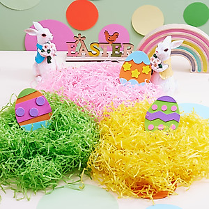 JOYIN 680 g (24 oz.) Tricolor Easter Grass is Pastel Colors (Pink, Yellow and Green) Easter Eggs Hunt, Easter Basket Stuffers/Fillers, Easter Party Favor, Easter Decor