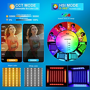 GVM RGB LED Video Lighting Kit, 800D Studio Video Lights with APP Control, Video Lighting Kit for YouTube Photography Lighting, 3 Packs Led Light Panel, 3200K-5600K, 8 Kinds of The Scene Lights
