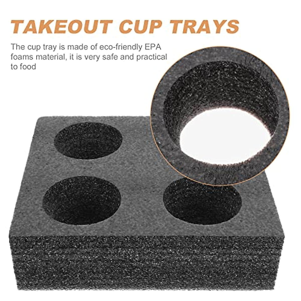 2pcs 4 Hole Cup Holder Glass Cup Holder 4 Cup Holder Tray Decorative Tray Foam Coffee Carrier Foldable Cup Carrier Takeout Cup Trays Travel Pearl Cotton Hollow Out Small Counter