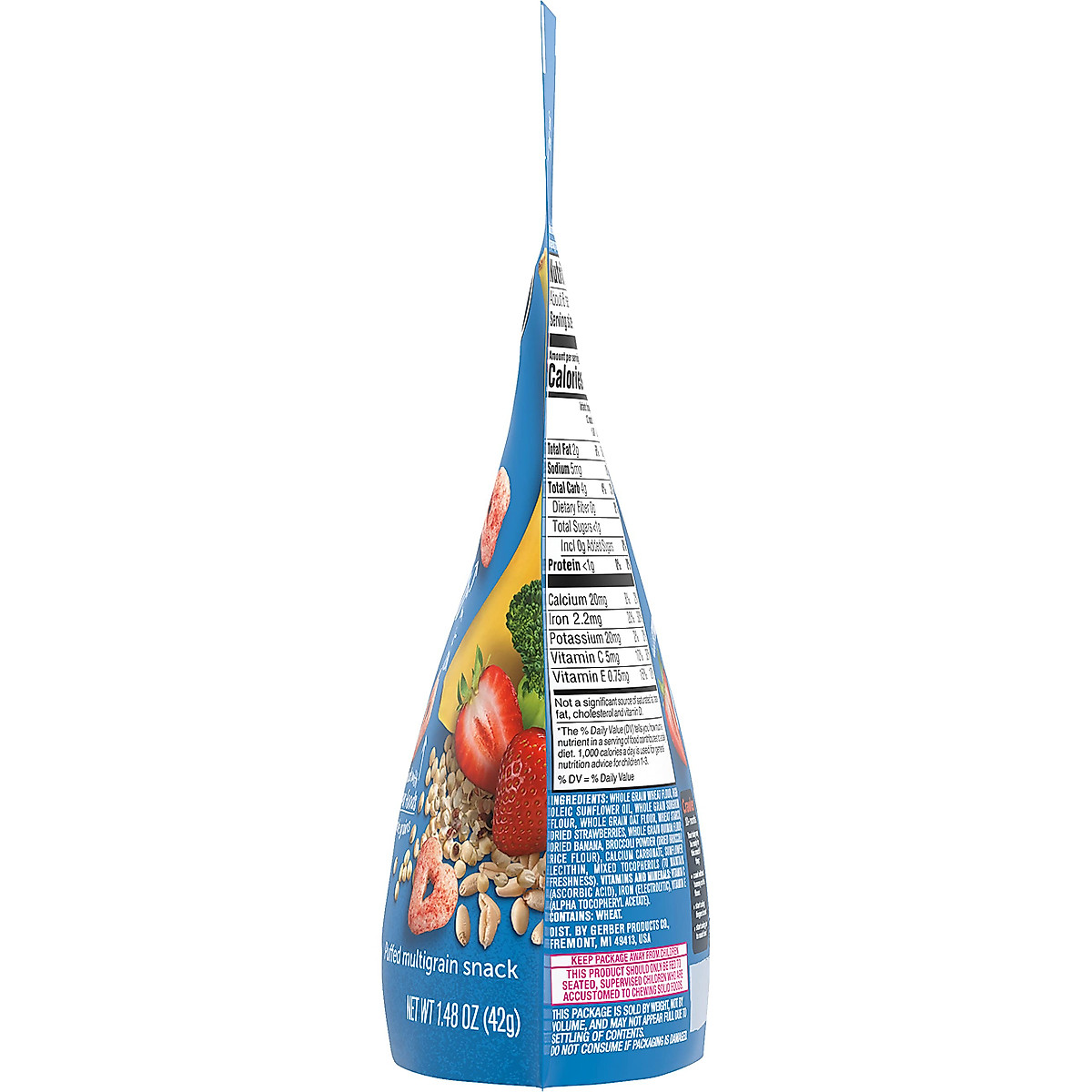 Gerber Snacks for Baby Wonder Foods SuperFood Hearts with Quinoa Strawberry Banana Broccoli, Puffed Multigrain Snack, Non-GMO Ingredients, Resealable Pouch 1.48 Ounce(Pack of 2)