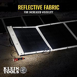 Klein Tools 29251 Portable 200W Solar Panel, Foldable Outdoor Solar Charger with USB-A Port for Power Stations, Batteries and Electronics