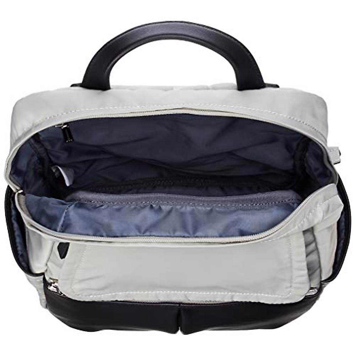 Y'saccs(イザック) Isaac Y91-11-04 New Nylon x Leather Combination Series, Front Pocket Rucksack, Women's, Gray