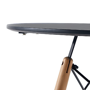 Liink1Ga Black Coffee Table 31.5''–Small,Round,Modern Dining Room Table Kitchen Table Coffee Table - for 2 to 4 People