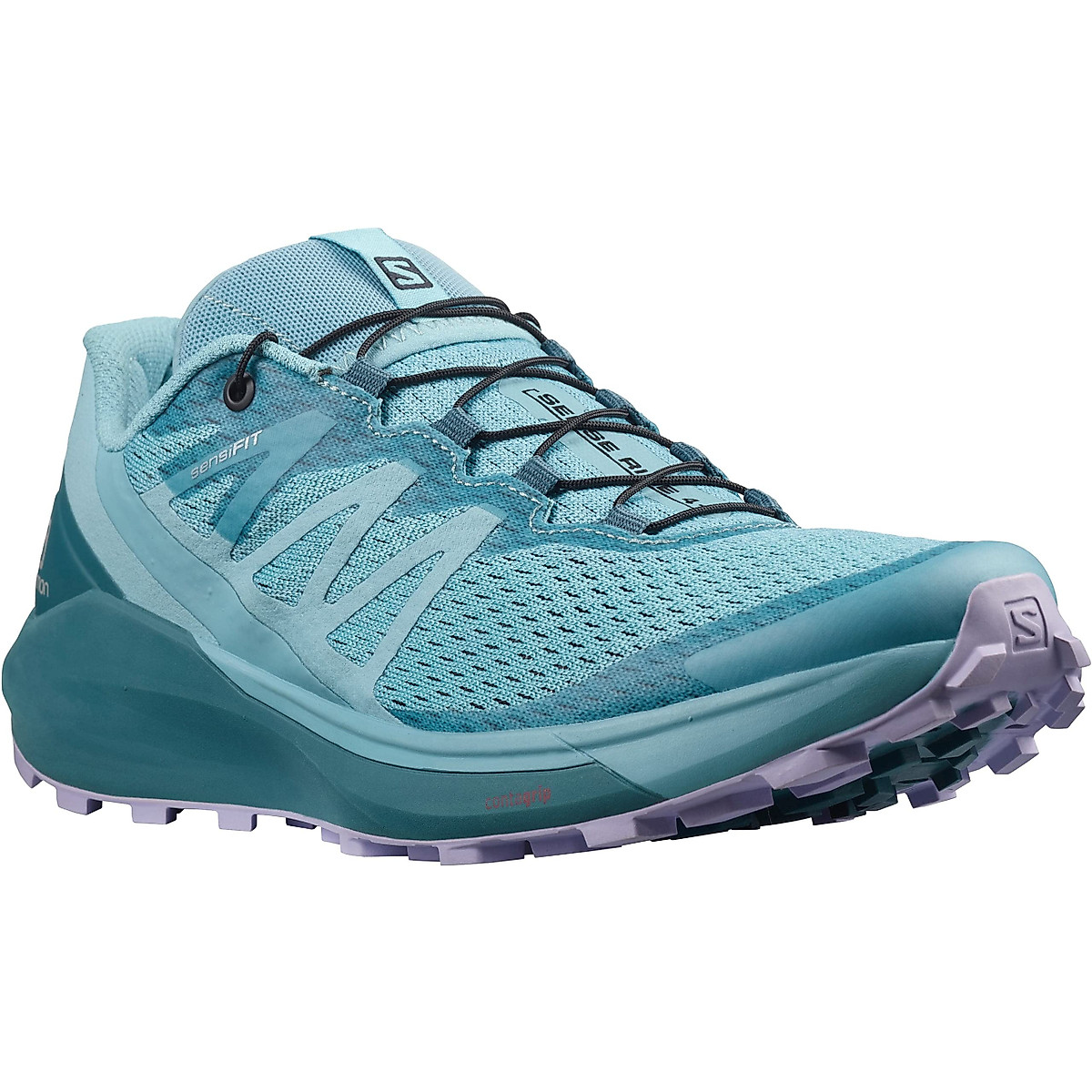 Salomon Sense Ride 4 Running Shoes for Women Trail, Delphinium Blue/Mallard Blue/Lavender, 5