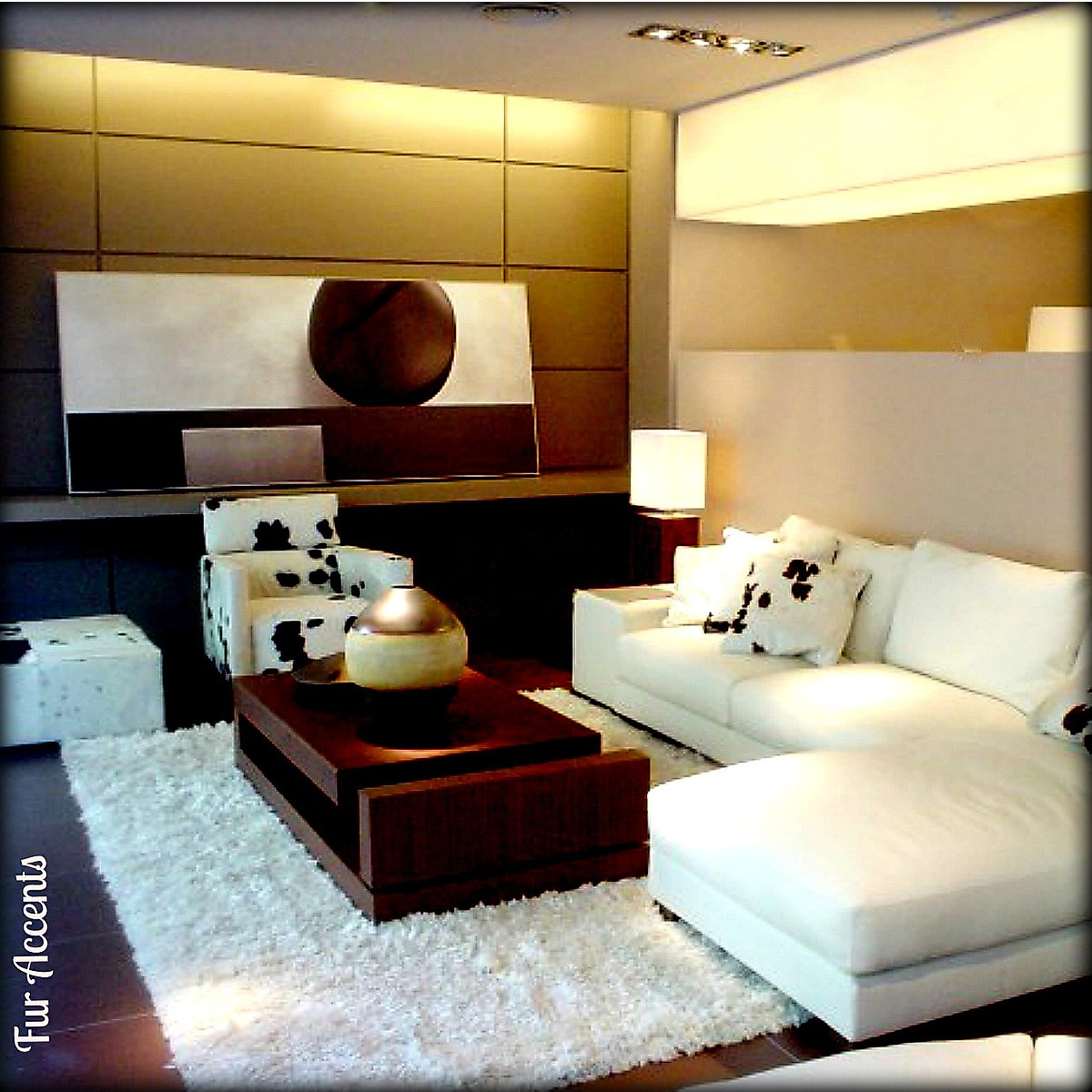 Large White Faux Sheepskin Area Rug - Rectangle - Shag - Luxury Faux Fur - Ultra Suede Backing - Fur Accents Original Design (10'x12')