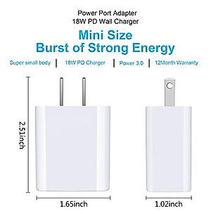 USB C Charger, 20W PD Power Adapter 2pcs USB C Box Block Brick Plug Fast Charging Base Cube for iPhone 14/13/13 Pro/12 Mini/11 Pro Max XR XS X SE 8 Plus Samsung Galaxy S22 S21 S20 Note 20 Ultra Pixel