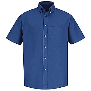 Red Kap mens Executive Oxford Dress Shirt, Short Sleeve Shirt, French Blue, 20 US