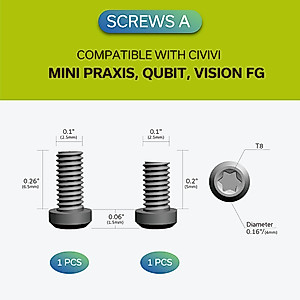 CIVIVI Titanium Pocket Clip with 2 Pairs Titanium Screws for Mini Praxis, Qubit, Vision FG, Sokoke and Button Lock Elementum II Knife T003D (Black)