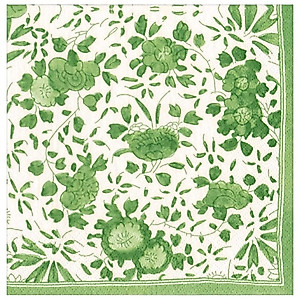 Caspari Delft Paper Disposable Dinner Napkins in Green, 20 Per Package