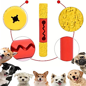 ZIDVOCNIX Durable Dog Toy Natural Rubber Aggressive Chewers Toy for Large Dogs, Treat Dispensing, Toothpaste Holder, Interactive Chew Toy Dog's Dental Health (Beige & Blue, 10''x1.5'')