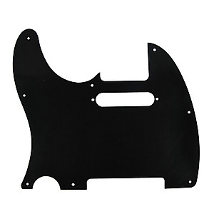 FLEOR 8 Hole Tele Pickguard w/Screws Fit USA/MX Standard Telecaster Pickguard Replacement, 3Ply Black