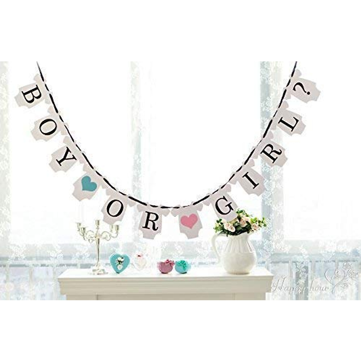 Gender Reveal Party - Baby Shower Decorations BOY OR Girl Bunting Banner