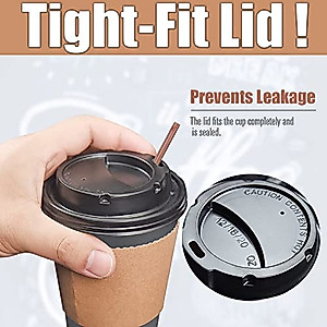 Luckypack Disposable Coffee Cups To Go with Travel Lids Sleeves and Straws 100% Biodegradable & Compostable Pla Eco Friendly Paper Coffee Cups 100 Sets of 12 oz