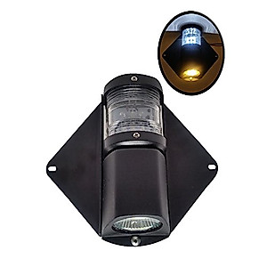 Pactrade Marine Waterproof LED Combo Masthead And Deck Light Vertical Mount For Sailboat Boats Up To 12M, G4 Type Bulb and LED Type