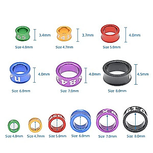 PFCKE Bird Foot Ring Bird Leg Ring Aluminum Dosed Bird Leg Ring Identification Pigeon Training Ring for Hibiscus Birds, Parrots, Peonies, Pigeons, Etc. Mixed Colors 50 Pieces Per Pack