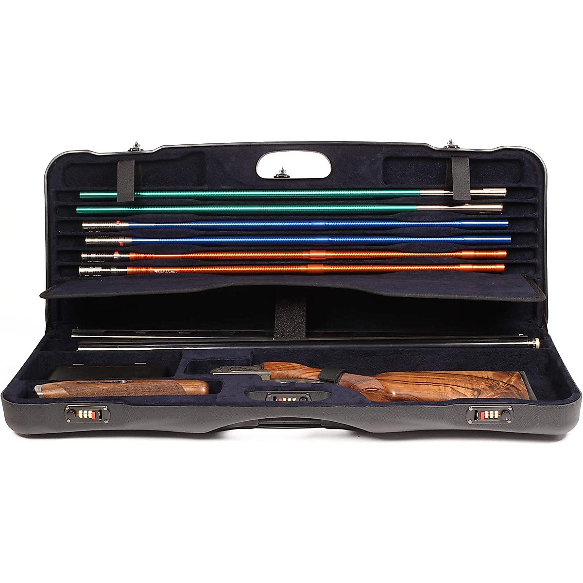 Negrini Cases 1652LR-TS/5040 Shotgun Case for O/U ABS/1 Gun/1 Barrel up to 33 1/2-Inch with 3 Tube Set
