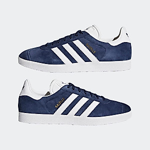 Adidas Originals Men's Gazelle Lace-up Sneaker,Collegiate Navy/White/Gold Met.,8.5 M US