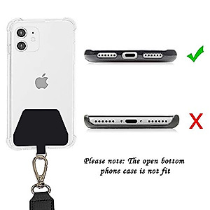 SS Phone Lanyard, Adjustable Cell Phone Strap for Around the Neck Lanyard-Black