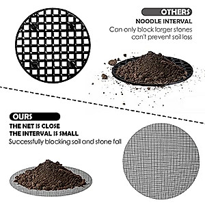 Grandisk 100 PCS Flower Pot Hole Mesh Pad 4 Inch Round Drainage Hole Screens Garden Plant Bonsai Pot Bottom Grid Mat Plastic Mesh Screen Breathable Gasket for Prevent Soil Loss (4 x 4 inch), Black