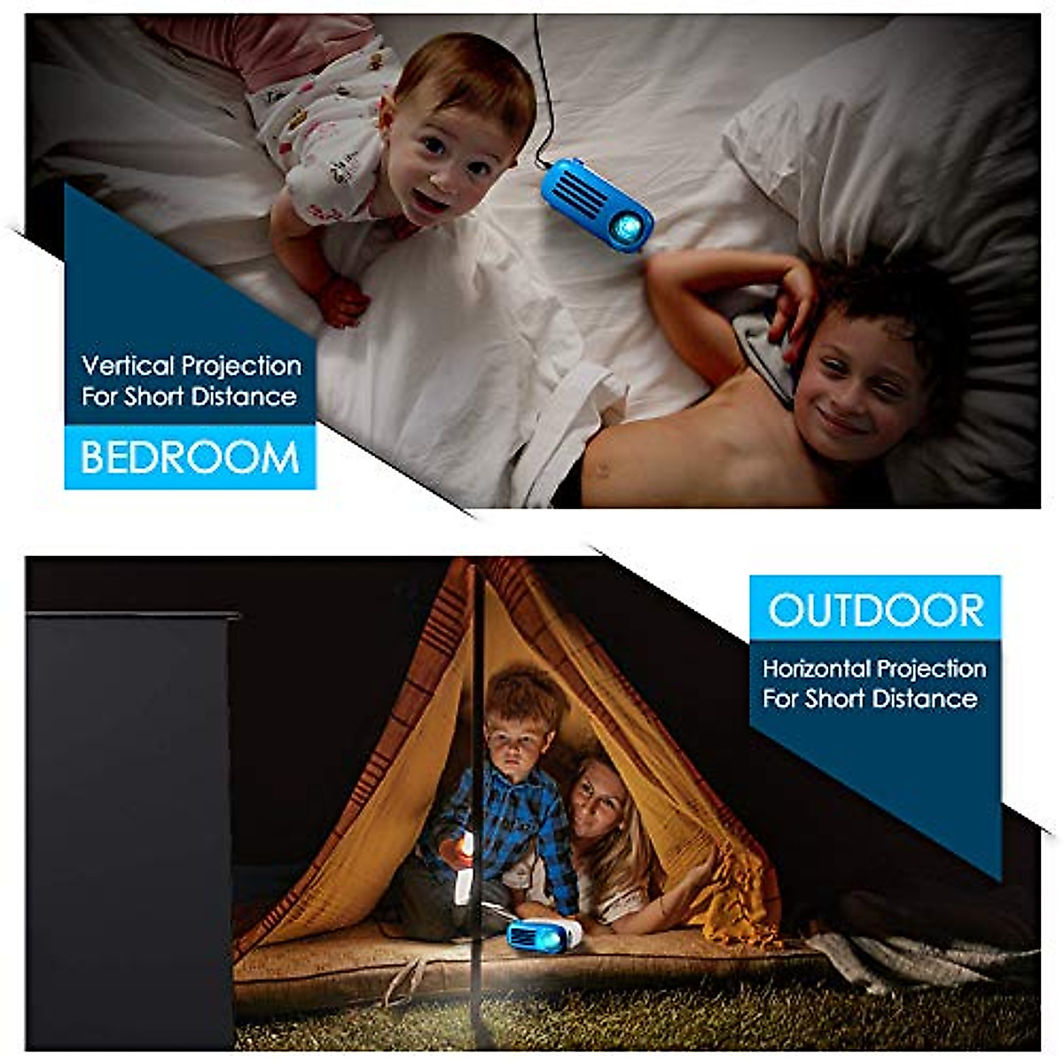 GooDee Mini Projector, LED Pico Projector, Pocket Video Projector Support HDMI Smartphone PC Laptop USB for Movie Games