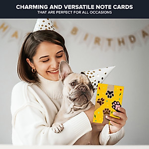 Decorably Notecards with Envelopes & Stickers - 24 Pack Blank Dog Cards with Envelopes & Stickers, 12 Designs Blank Dog Note Cards with Envelopes, 6x4in Blank Dog Greeting Cards, Dog Card