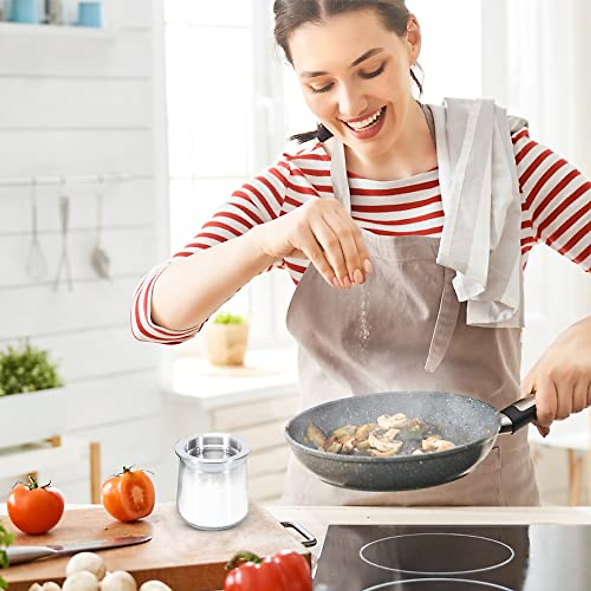 4 Oui Yogurt Jar Lids | Stainless Steel Metal Yoplait Oui Lids Only | Food Safe, Durable, Airtight, Reusable | Water and Liquids Contact Safe | For Regular or Petite Dessert Oui Jars| 4-Piece Set