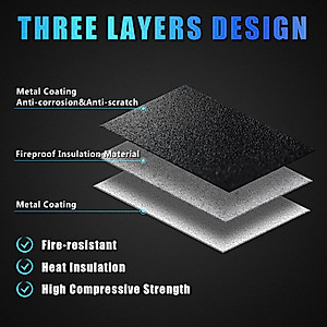 xydled Fire Resistant Safe Fire Safe Box with Key Lock for Home Office Security Storage for Valuables Documents,12.8 x 8.5 x 4.5 Inch,Black