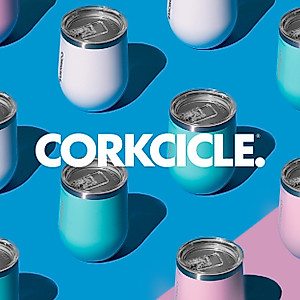 Corkcicle Stemless Insulated Wine Glass Tumbler, Ceramic Slate, 12 oz – Stainless Steel Stemless Wine Glass Keeps Beverages Cold for 6 Hours, Hot for 3 Hours – Non-Slip, Easy-Grip Insulated Cup