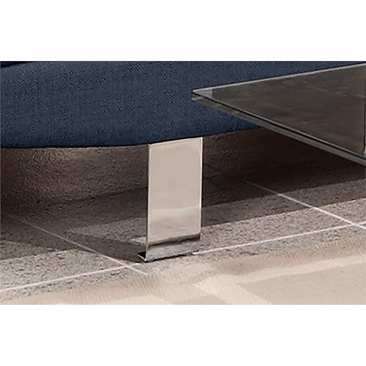 Poundex 2-PCS Sofa Sectional, Dark Blue