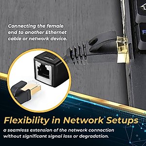 TNP Ethernet Cable Extension Extender (10FT) - Cat7 Cat6 Cat5e Cat5 LAN RJ45 Female to Male Network Wiring Connector Plug Patch Wire - Ethernet Cord Extender for Router Modem Smart TV Computer Laptop