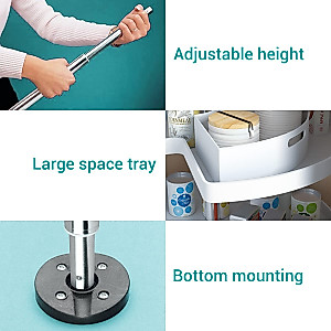 28 Inch White Lazy Susan Turnable, Kidney Shape Lazy Susan Kitchen Cabinet Organizer