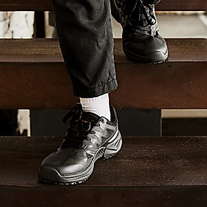 HISEA Non Slip Shoes for Men Slip Resistant Work Shoes Men's Food Service Chef Nursing Walking Shoes for Kitchen Restaurant Size 10.5 Black