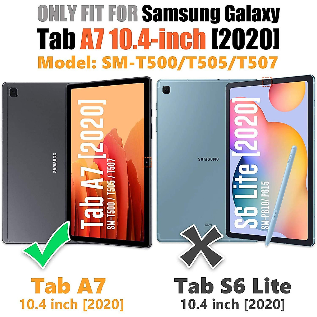 Samsung Galaxy Tab A7 Case 2020 with Stand | Herize Galaxy Tab 10.4 Inch Case SM-T500/T505/T507 | Heavy Duty Shockproof Protective Rubber Case W/Hand Strap Shoulder Strap for Galaxy Tab A7 | Black