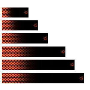 White Water Archery Non-Laminated Honeycomb Orange Fade 1 Bee Arrow Wraps 15 Pc Choose Length Width (5, 1)