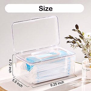 Aphbrada Face Mask Dispenser with Lid, Countertop Clear Storage Box Dispenser for Hygienic Masks, Gloves, Baby Diaper, Wet Wipes, Panty Liners - High Clarity Case for Home Office Car