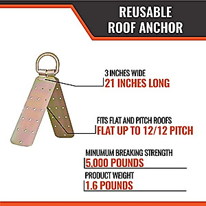 Malta Dynamics Reusable Roof Anchor with Included Fasteners, Easy to Install for Roof Safety, OSHA/ANSI Compliant, Butterfly Anchor Point (1)