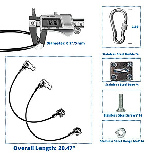 tofeer Trash Can Lid Lock,Heavy Duty Bear Proof Trash Can Lock Wire Rope Universal Lid Lock Cord Garbage Cans Latch Lock for Animals, Squirrels, Dogs, Raccoons