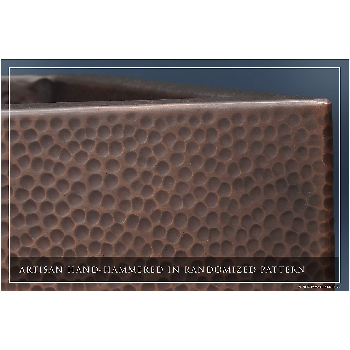 FSW1100 LUXURY 33-INCH HEAVY 12-GAUGE DARK PATINA COPPER FARMHOUSE SINK, INCLUDES ACCS, FLAT FRONT