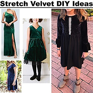 Barcelonetta | Stretch Velvet Fabric | 90% Polyester 10% Spandex | 60" Wide | Sewing, Apparel, Costume, Craft (Red, 2 Yards)